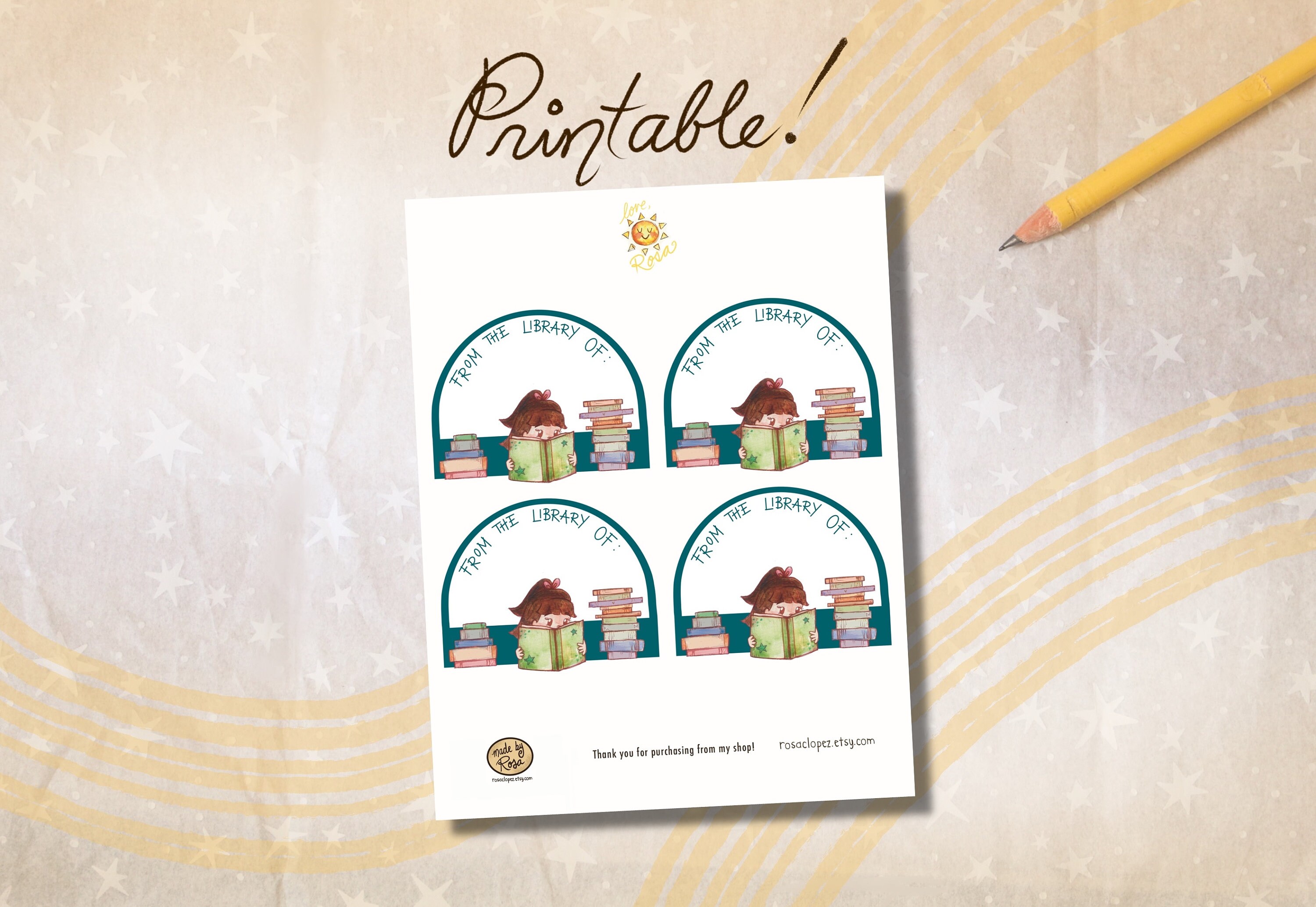 Printable Book Labels, "from the Library Of" Label, DIY Book Labels ...