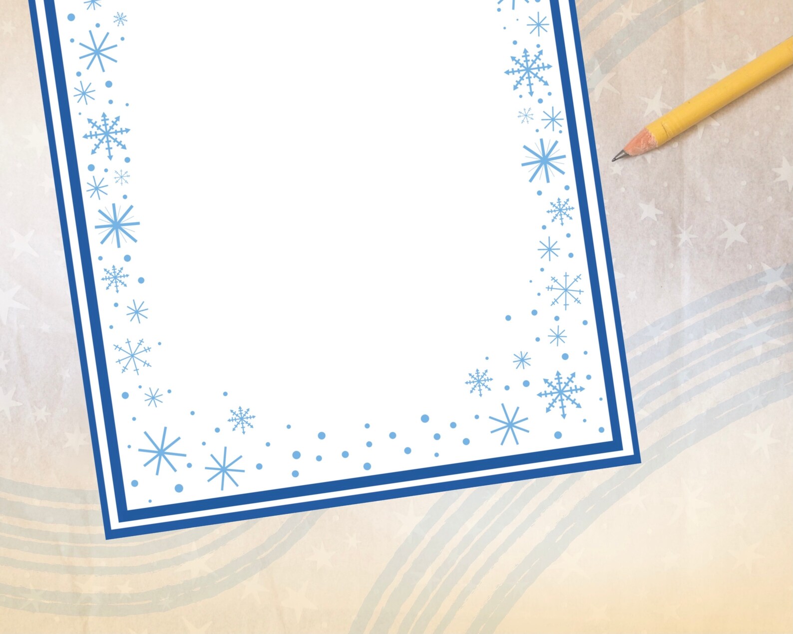 Printable Snowflake Stationery, Cute Christmas Stationery, Christmas ...
