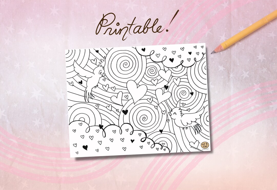 Printable Valentines Day Coloring Page, DIY Valentine's Day Activity ...