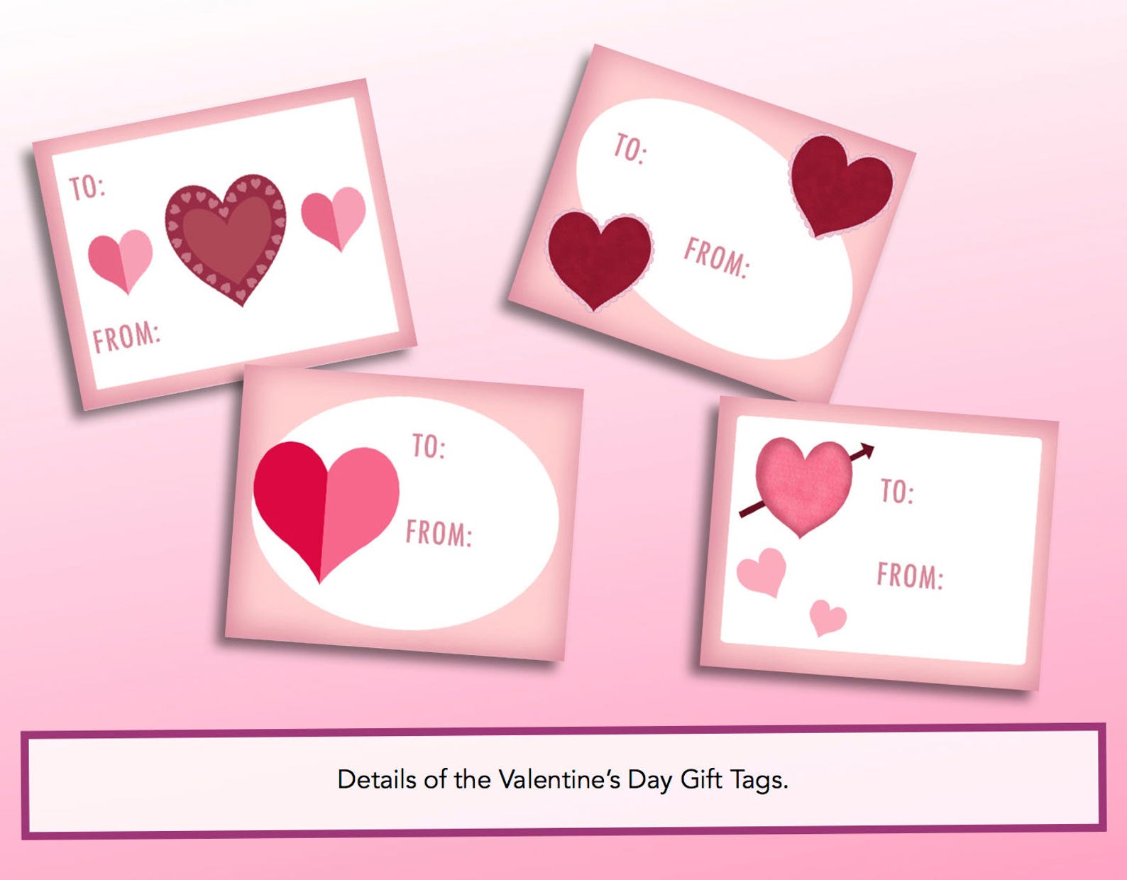 Printable Valentines Day Gift Tags, Printable Heart to and From Gift ...