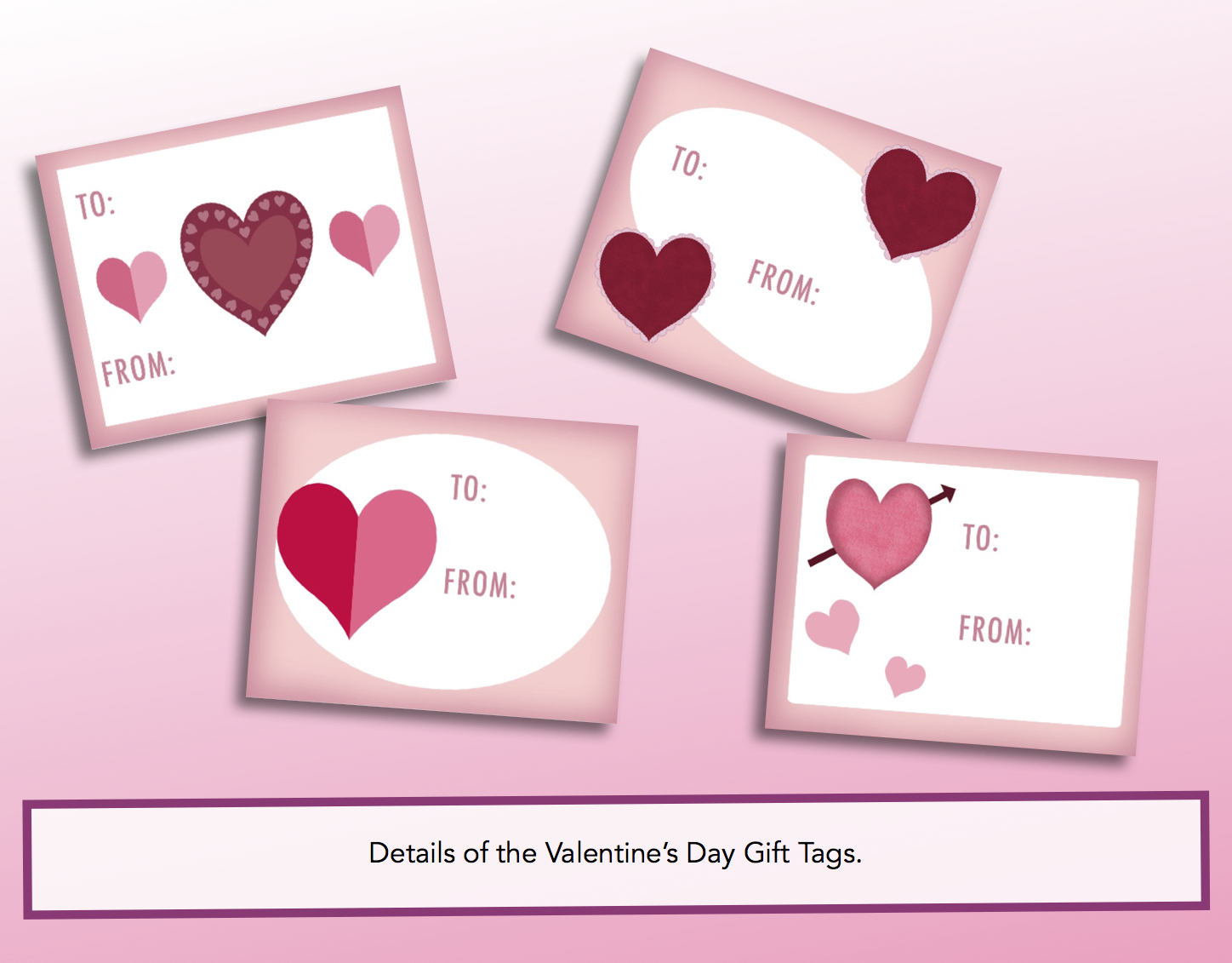 Printable Valentines Day Gift Tags, Printable Heart to and From Gift ...