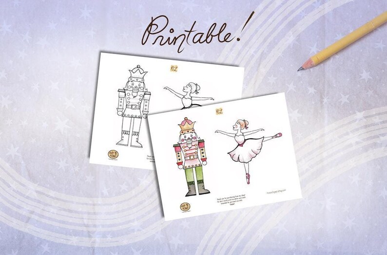 Printable Nutcracker Ballet Bookmarks, Ballerina Bookmarks, Nutcracker ...