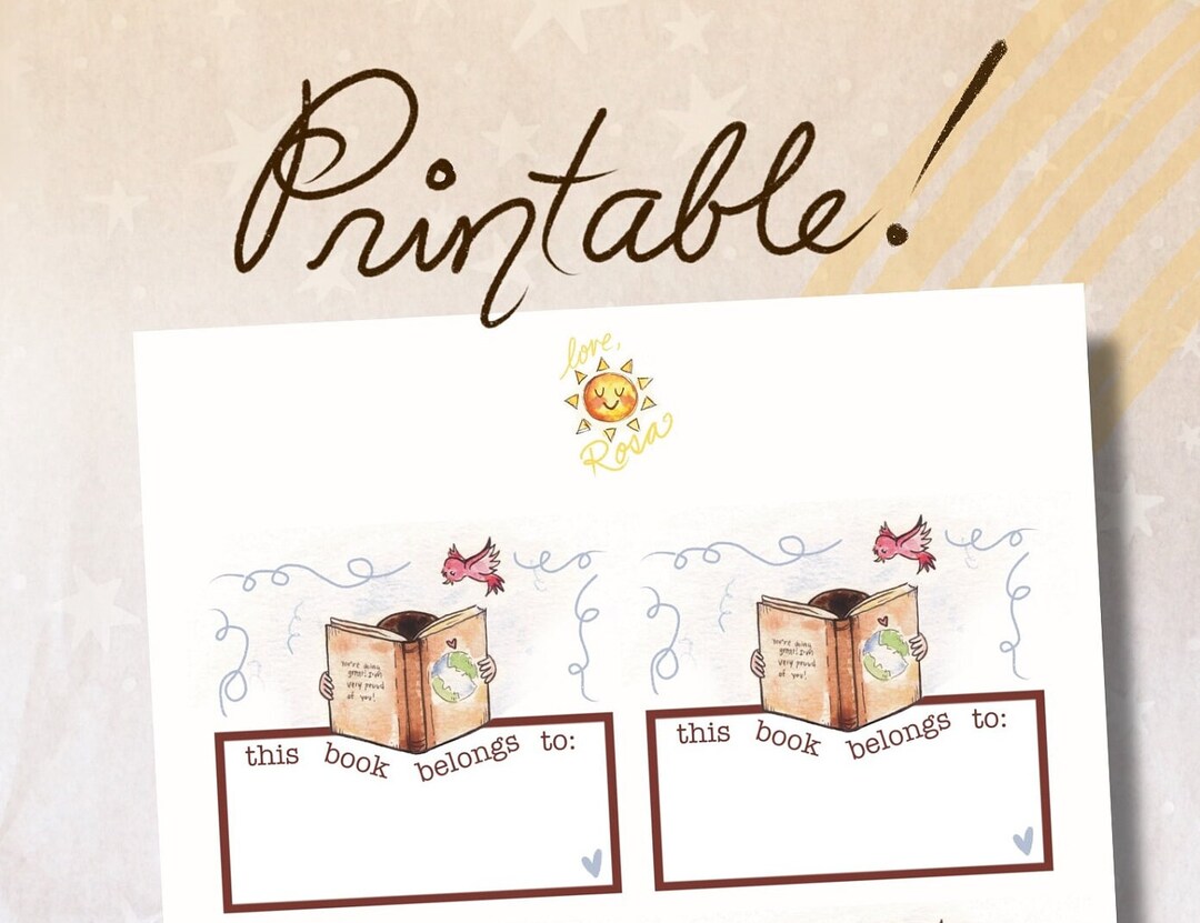 Printable Book Labels, This Book Belongs to Label, Bookworm Sticker ...