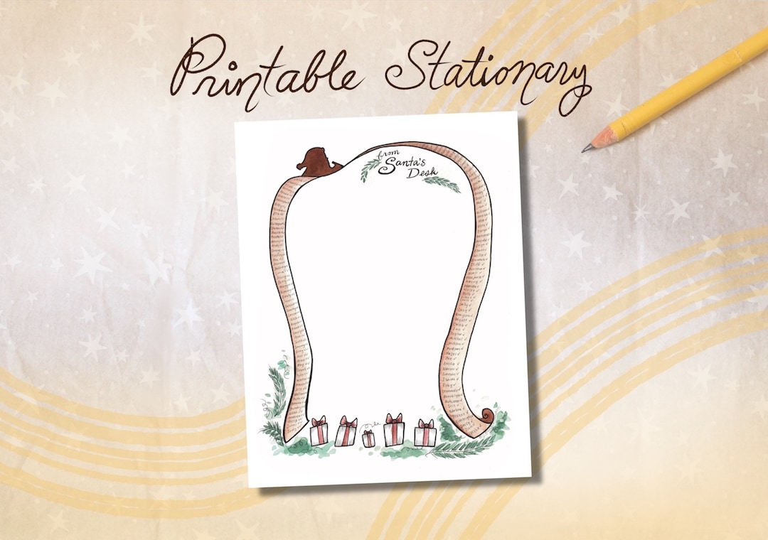Printable "from Santa's Desk" Stationery, Santa Claus Stationery, DIY ...