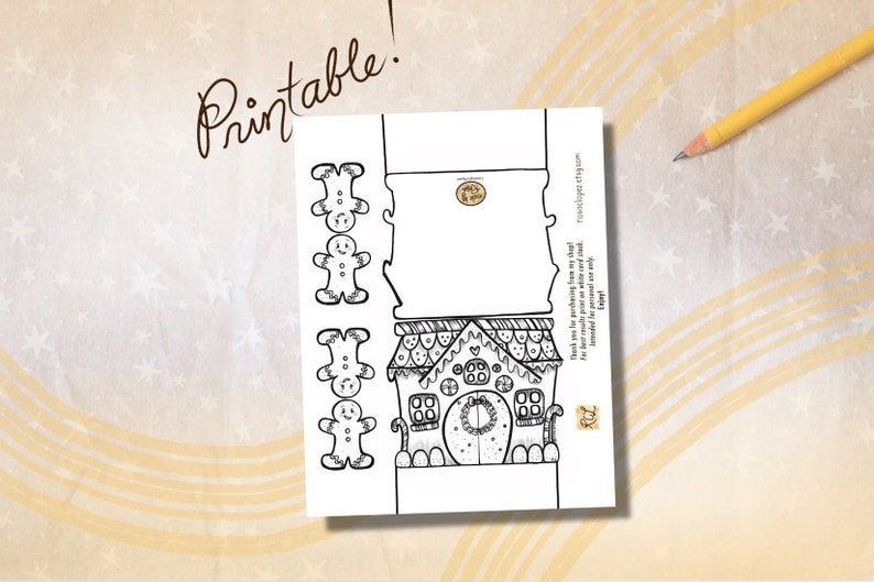 Printable Gingerbread House Cards, Printable Christmas Cards, Printable ...