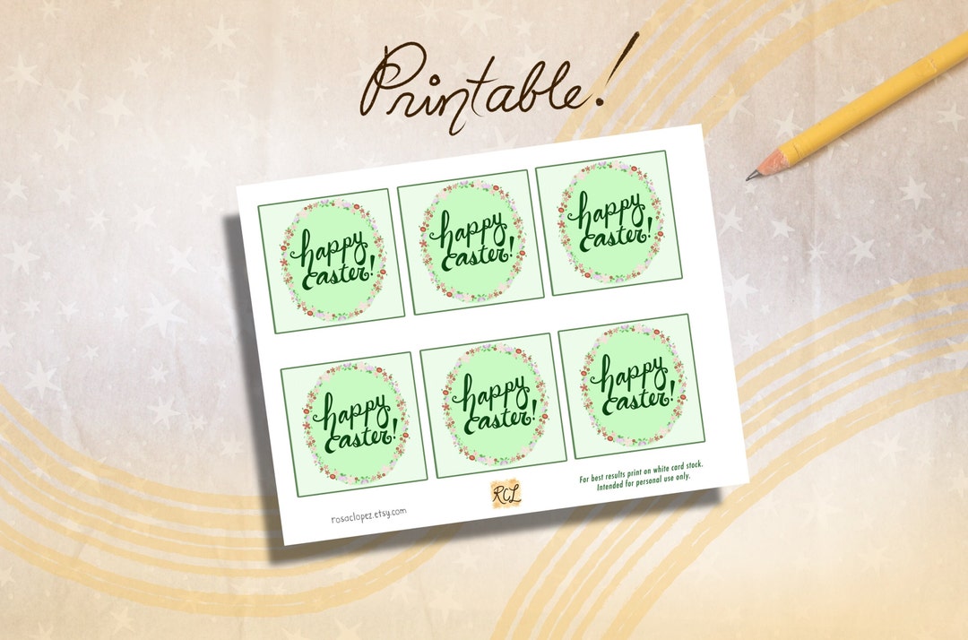 Happy Easter Gift Tags, Printable Gift Tags, Easter Mini Cards, Easter ...