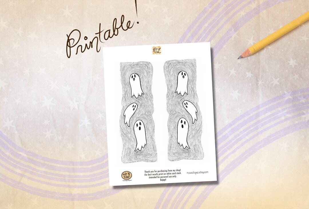 Printable Ghost Bookmark, Printable Bookmarks, Summerween Coloring Page ...