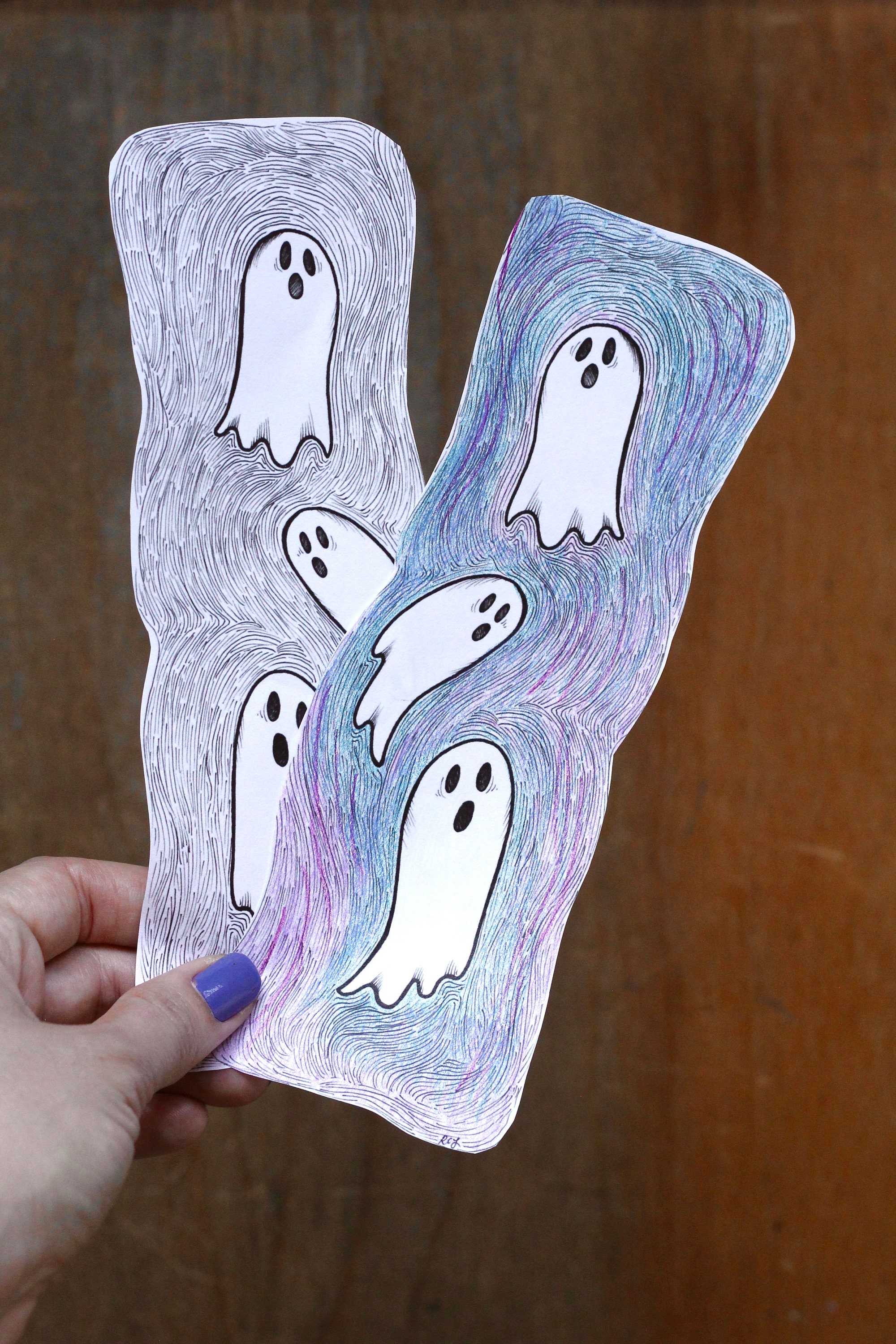 Printable Ghost Bookmark, Printable Bookmarks, Summerween Coloring Page ...