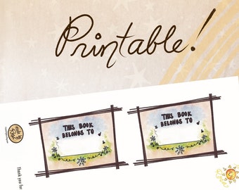 Printable Book Labels, Nature This Book Belongs to Label, DIY Book ...