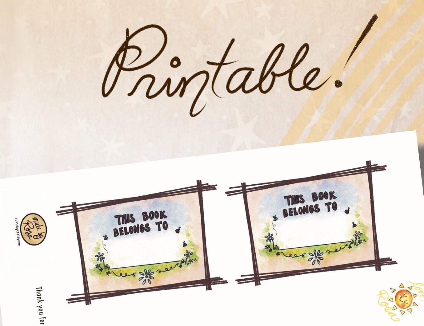 Printable Book Labels, Nature This Book Belongs to Label, DIY Book ...