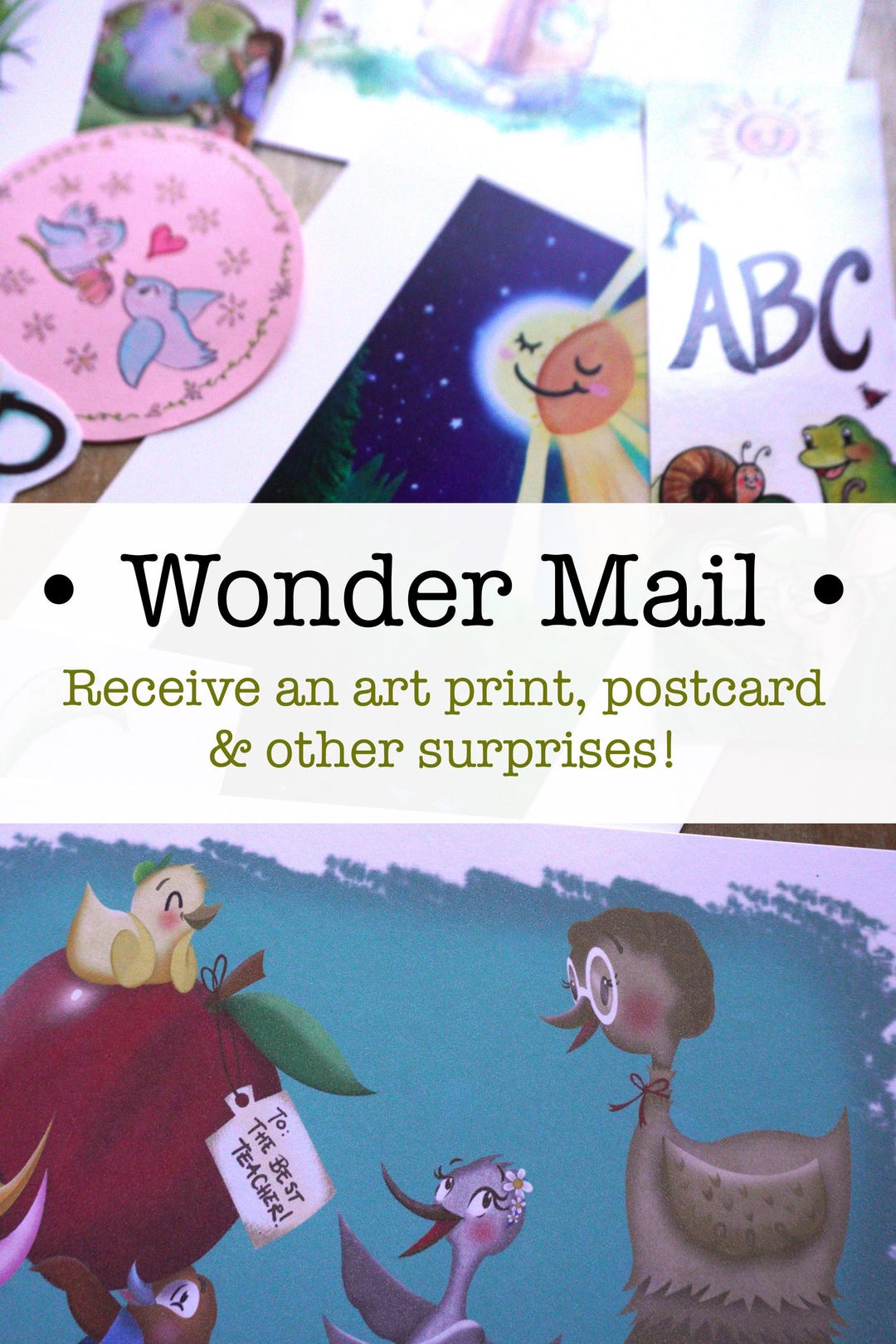 Wonder Mail, Surprise Snail Mail, Surprise Art Includes Cute Art Print ...