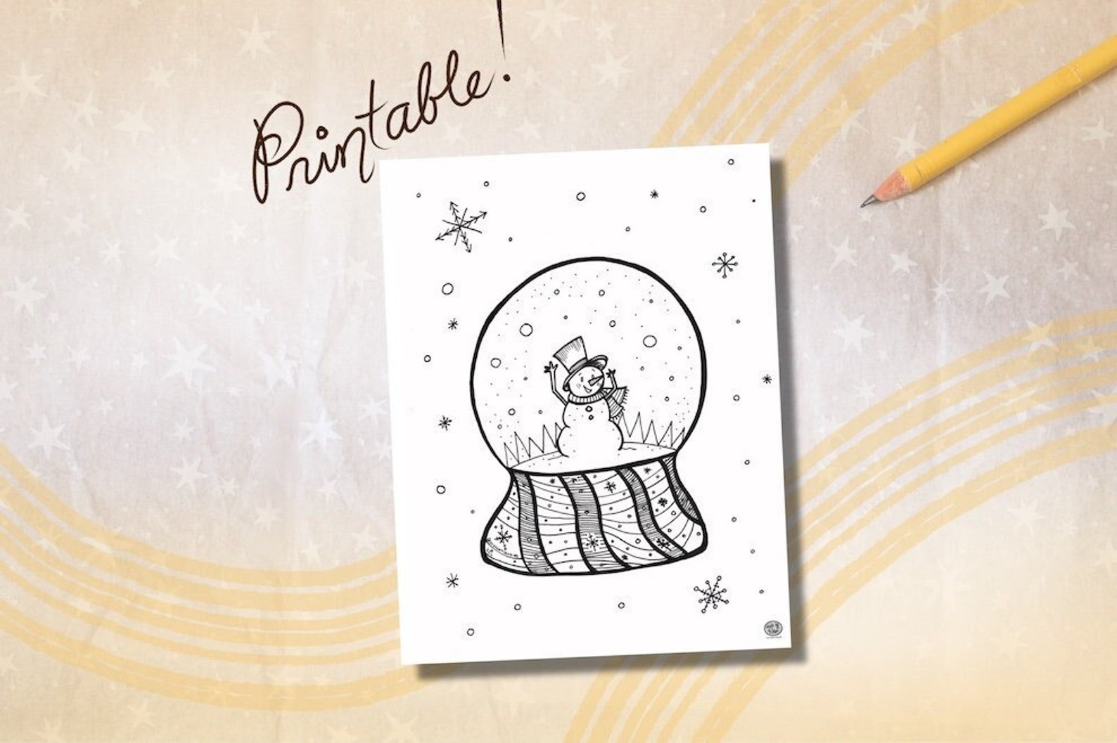 Printable Snowman Coloring Page, Snow Globe Coloring Pages for Kids ...