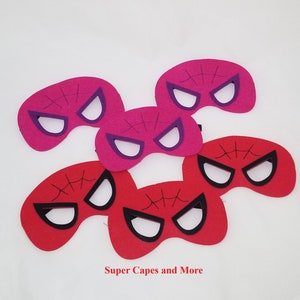 Super Spider Red And/or Spider Pink Felt Mask Party Packs! Super ...
