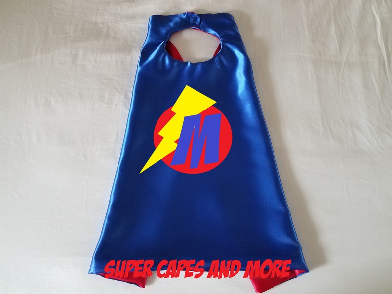 Custom Circle Lightning Bolt Superhero Cape with Letter or | Etsy