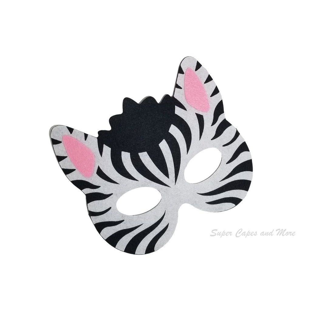 Zebra Felt Mask/ Safari Animal Mask/safari Animal Birthday Party/jungle ...