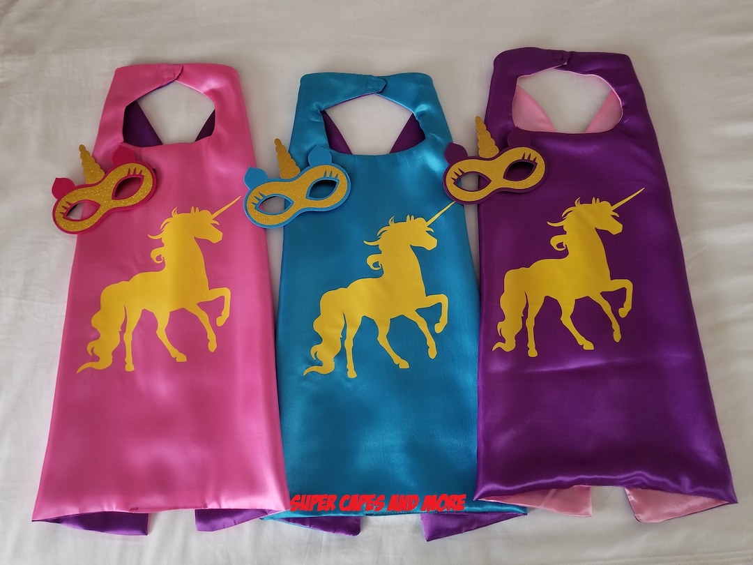 Unicorn Cape and Mask Set/ Unicorn Superhero Cape/ Unicorn Felt Mask ...