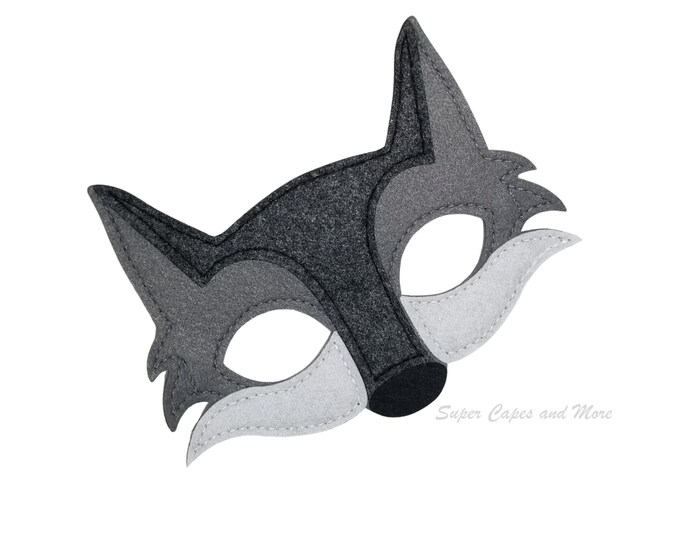 Wolf Mask Handmade Felt Embroidered Detailshalloween - Etsy