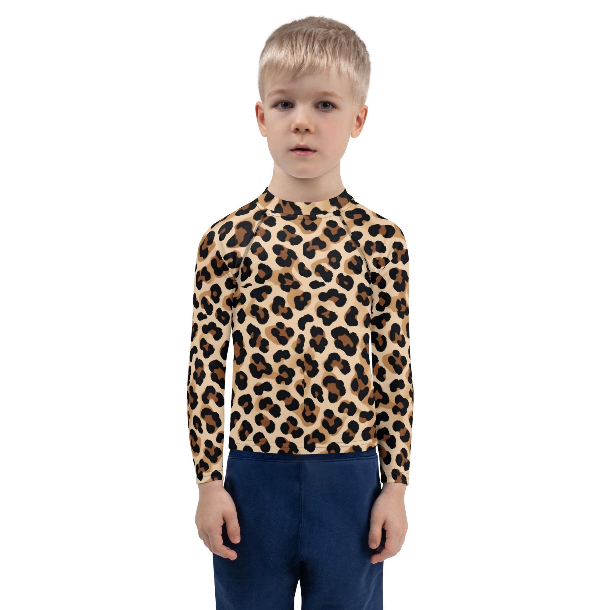 Leopard Print Kids Costume, Leopard Long Sleeve Shirt, Cheetah Athletic ...