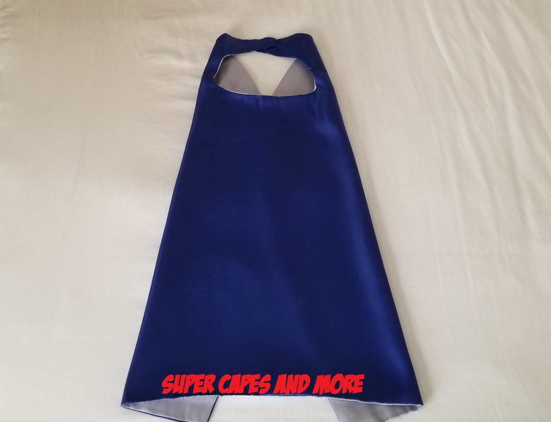 Plain Reversible Blue and Gray Superhero Cape - Etsy