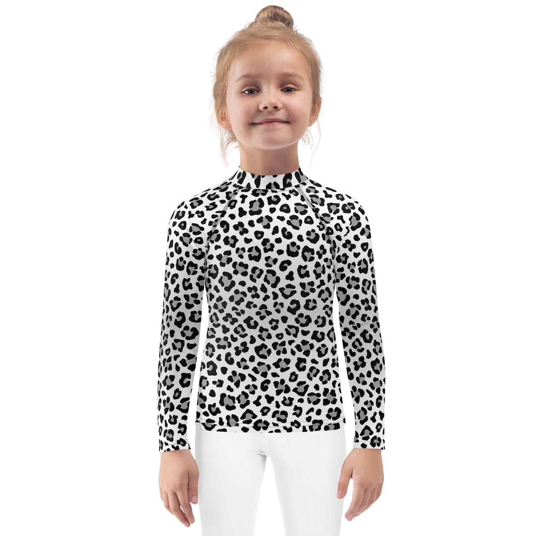 Snow Leopard Print Kids Costume, Snow Leopard Long Sleeve Shirt ...