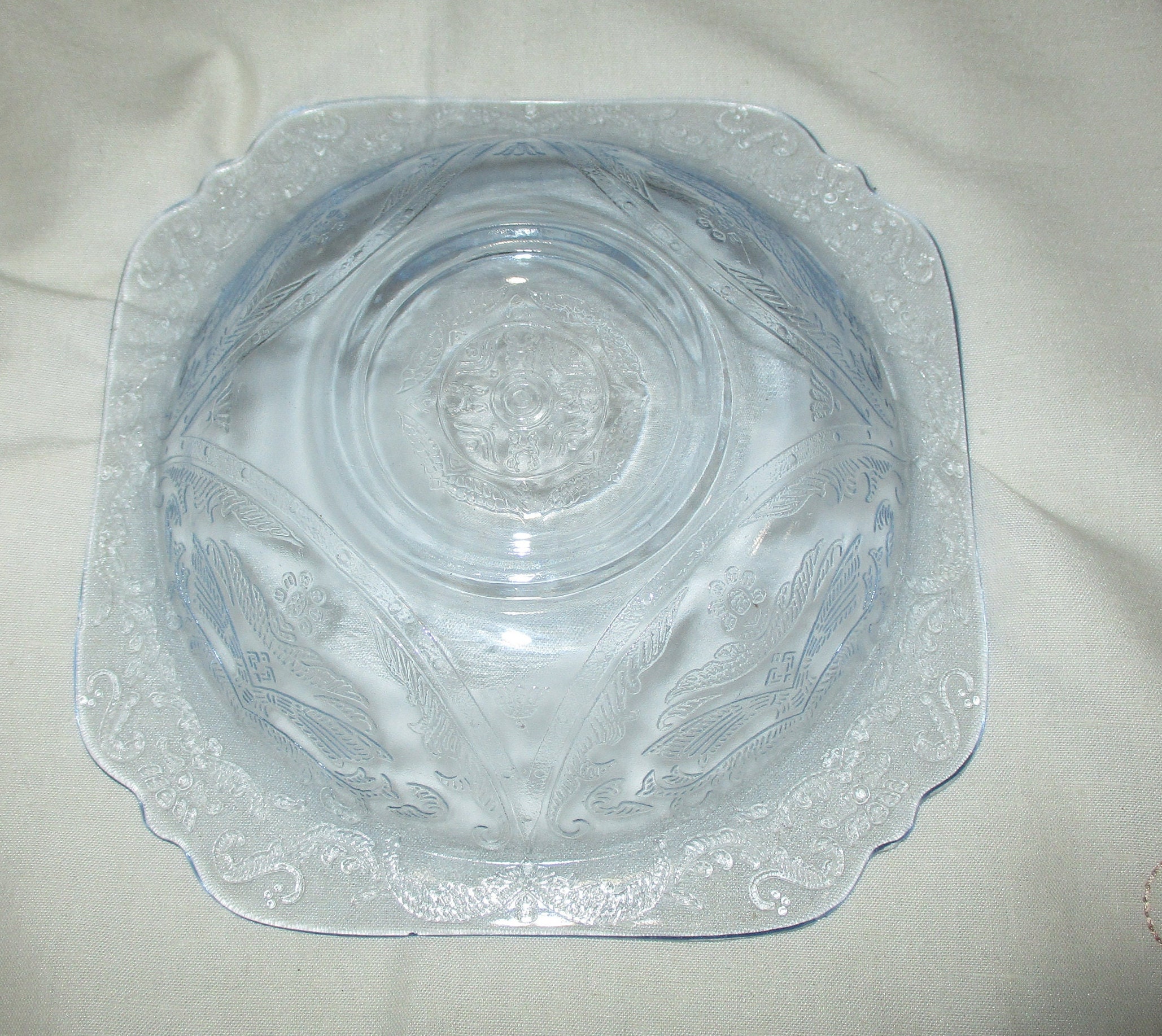 Vintage Imperial Glass Madrid Pattern Light Blue Soup Cereal - Etsy