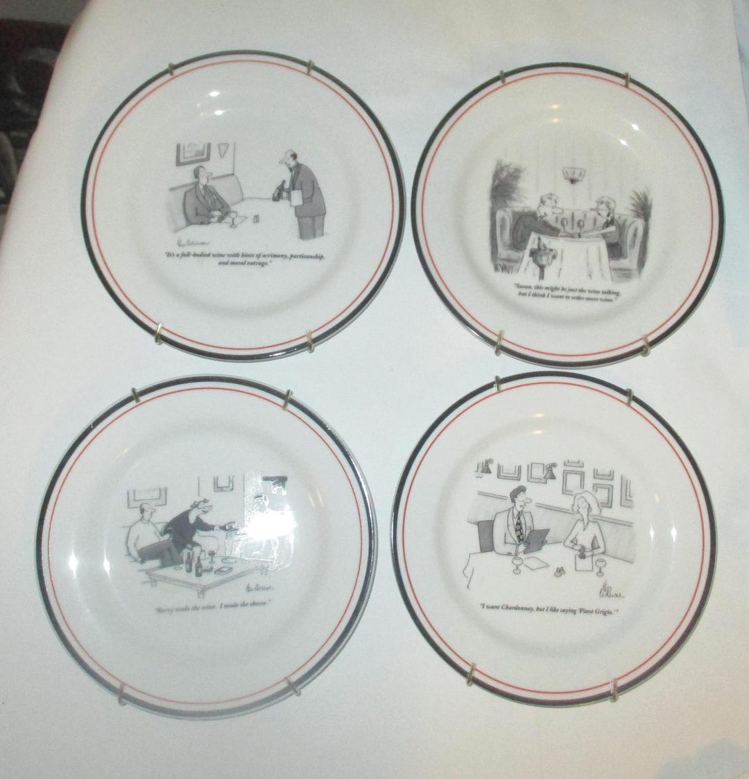 Vintage New Yorker Wall Plates Lee Cullum the Cartoon Book Set 4 - Etsy