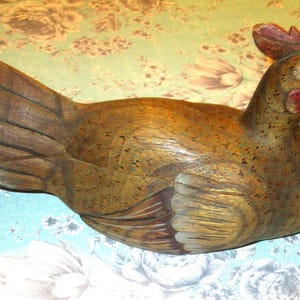 Vintage Hand Carved Wood Chicken Hen Rooster Box 12 in Long - Etsy