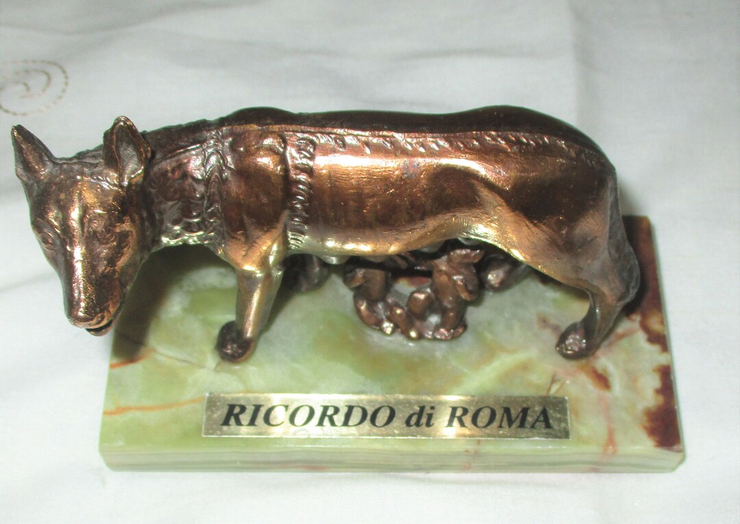 Vintage Ricardo Di Roma Romulus Wolf Sculpture Figurine Bronze - Etsy