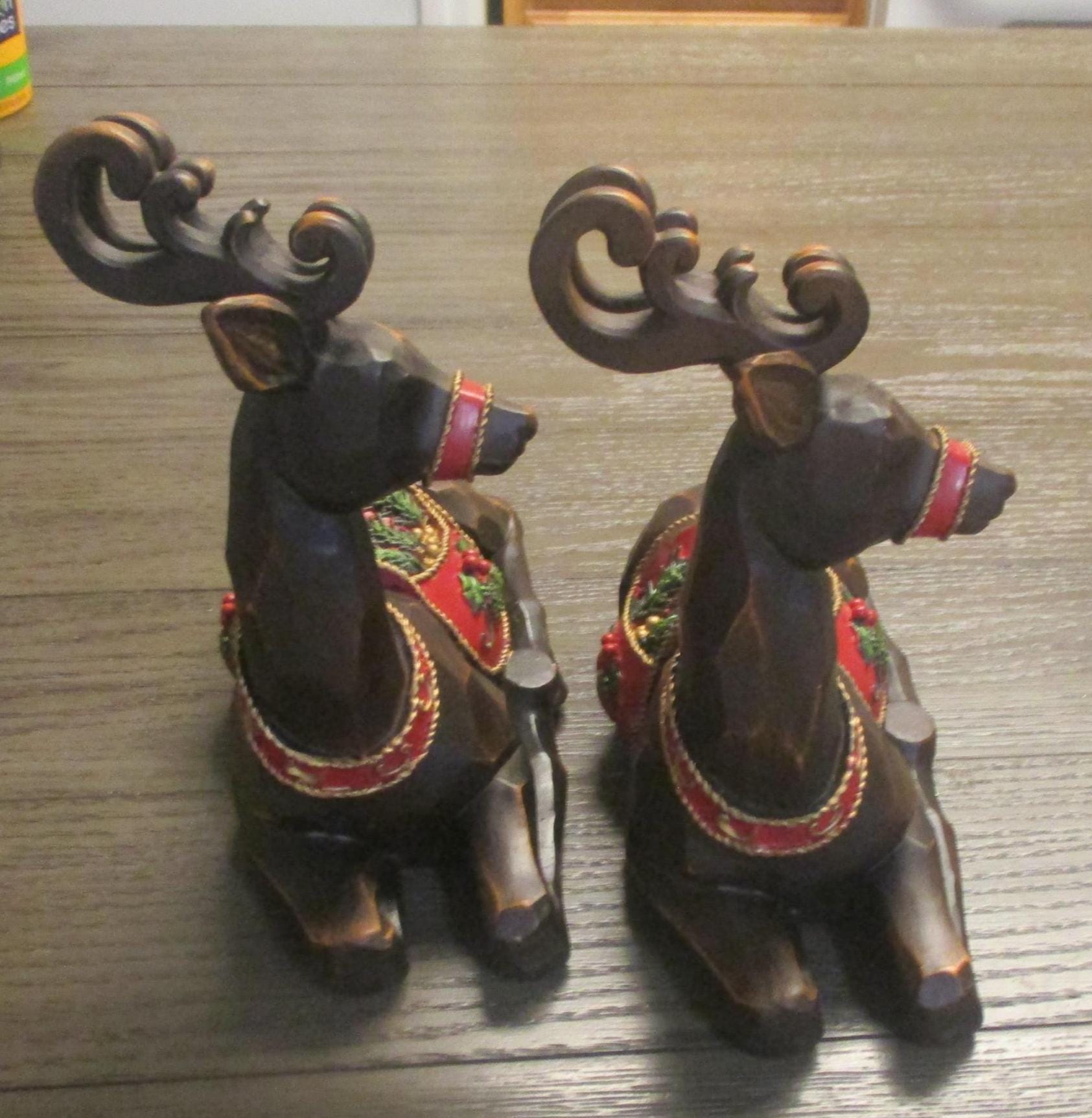 Large Christmas Reindeer Sitting 9 in Tall Matching Set 2 - Etsy