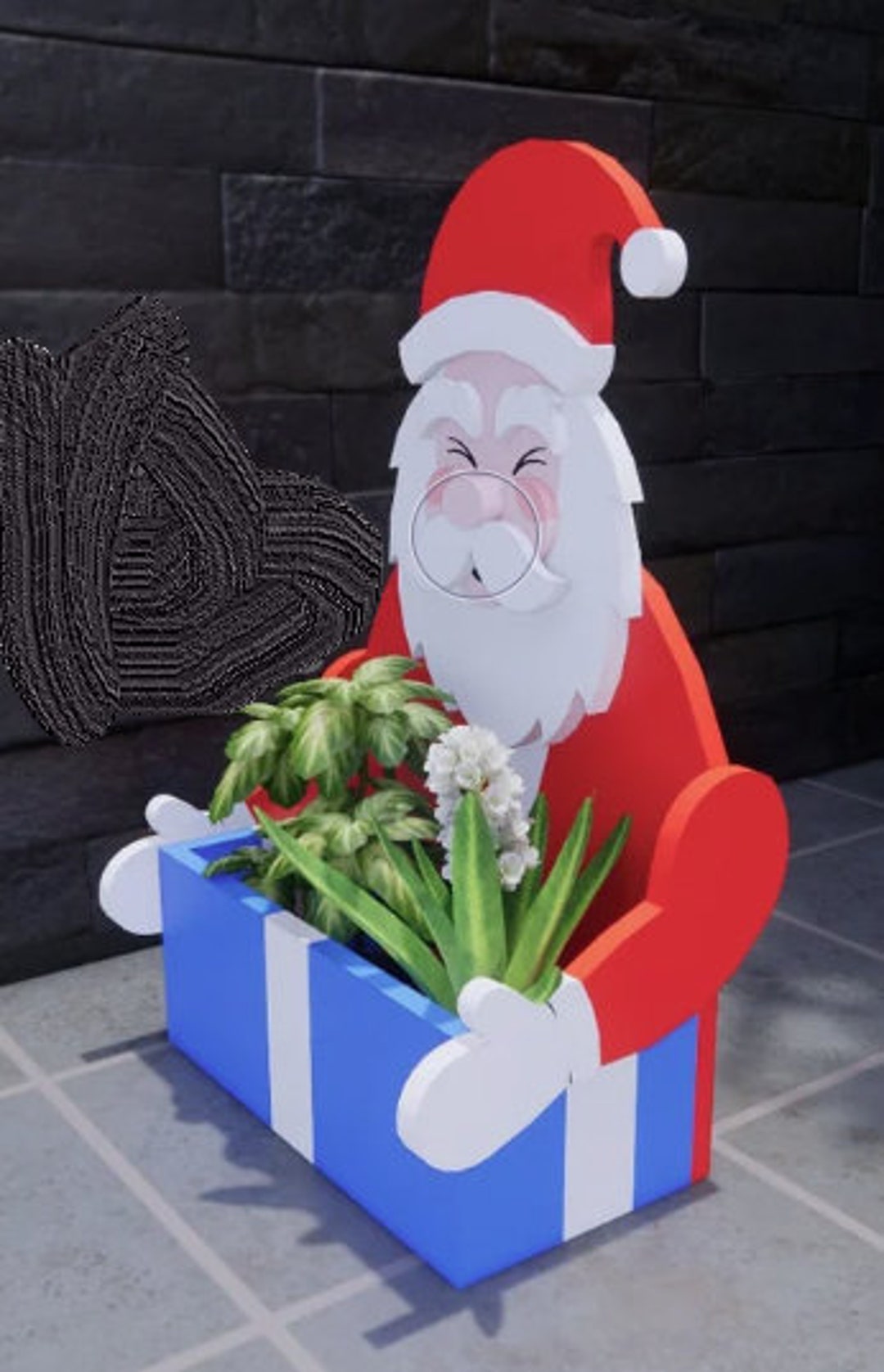 Santa - Holiday - Porch Planter Kit - Etsy