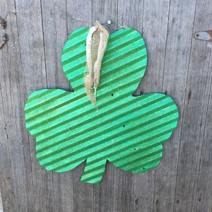 Large Corrugated Tin Shamrock / Rustic Tin Shamrock / Tin St. Patrick's ...