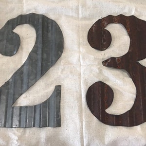 12 Inch Corrugated Tin Numbers / Rusty Tin Numbers / - Etsy