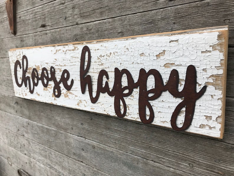 Choose Happy Barnwood Sign Rustic Barnwood Signs Upcycled - Etsy