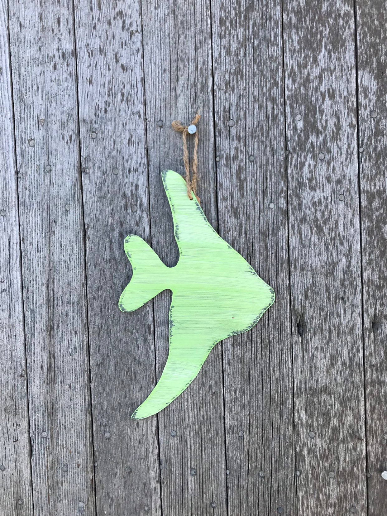 Handmade Tin Angelfish Wall Hanging / Beach Bathroom Decor / | Etsy