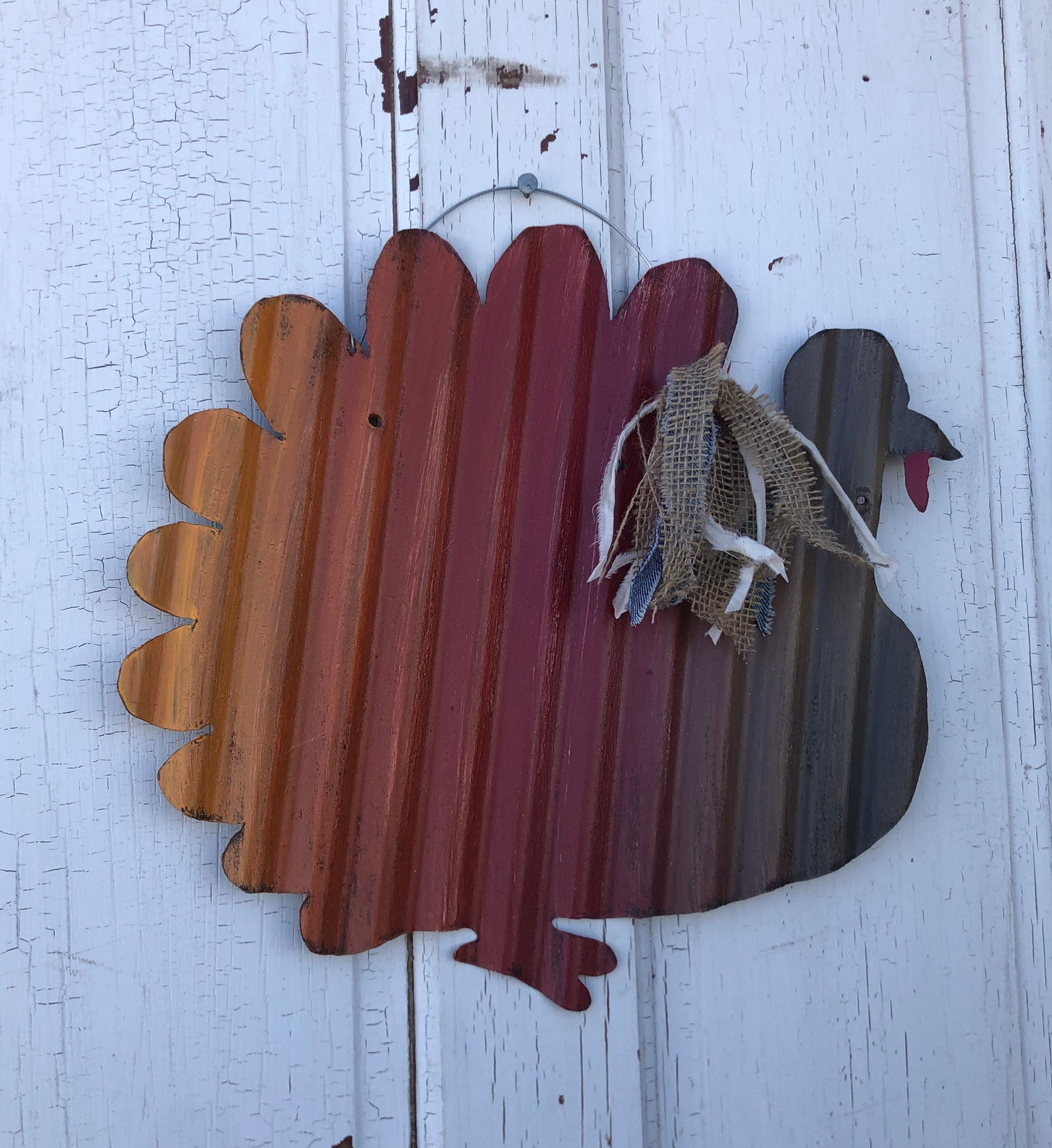 Corrugated Tin Turkey / Rustic Tin Turkey / Tin Thanksgiving - Etsy