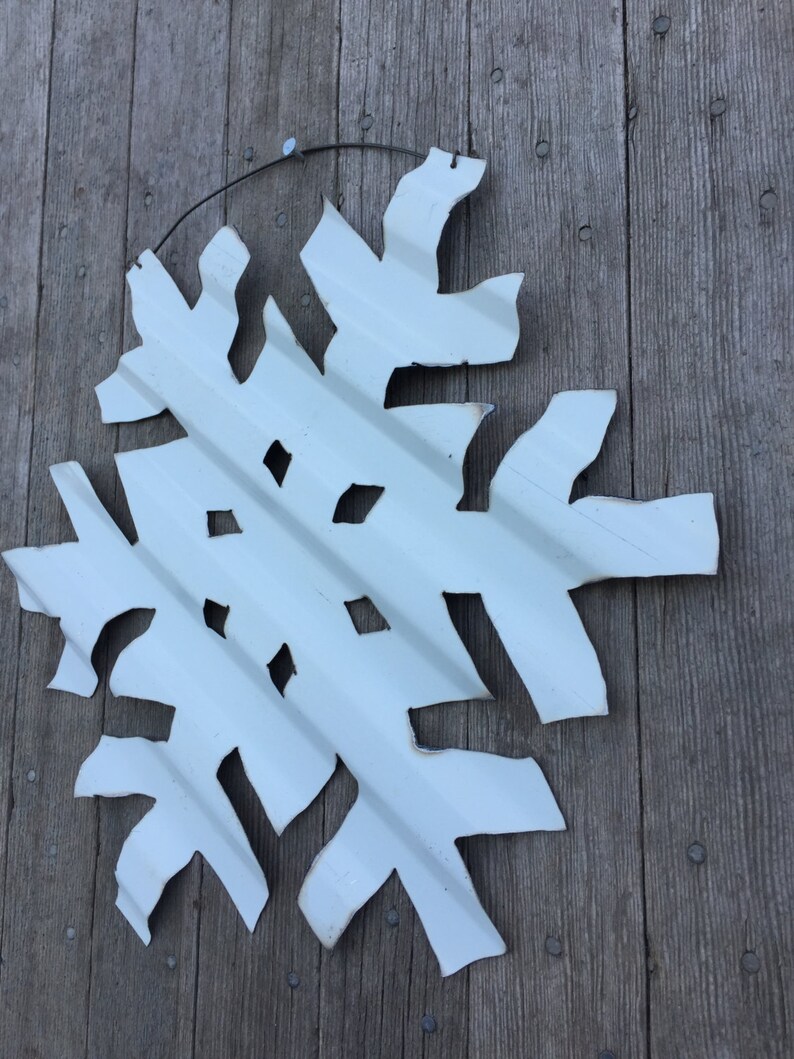 18 Tin Snowflake Rustic Tin Snowflake Rustic Christmas - Etsy