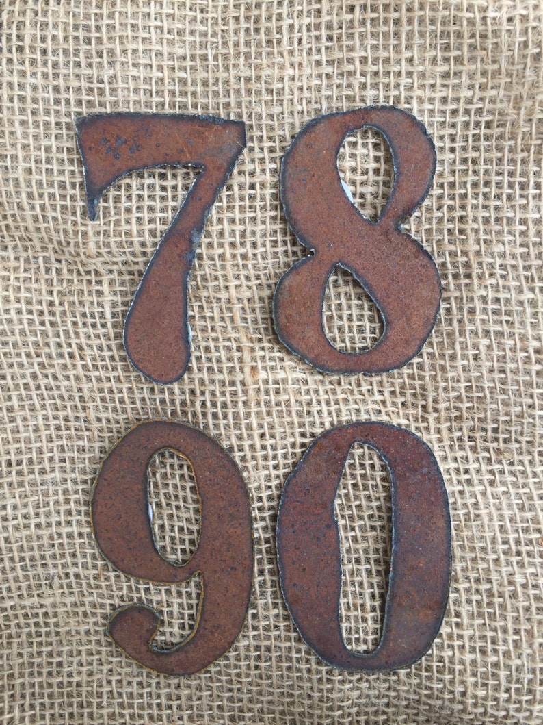 3 Tin Numbers / 3 Metal Numbers / Rusty Tin - Etsy
