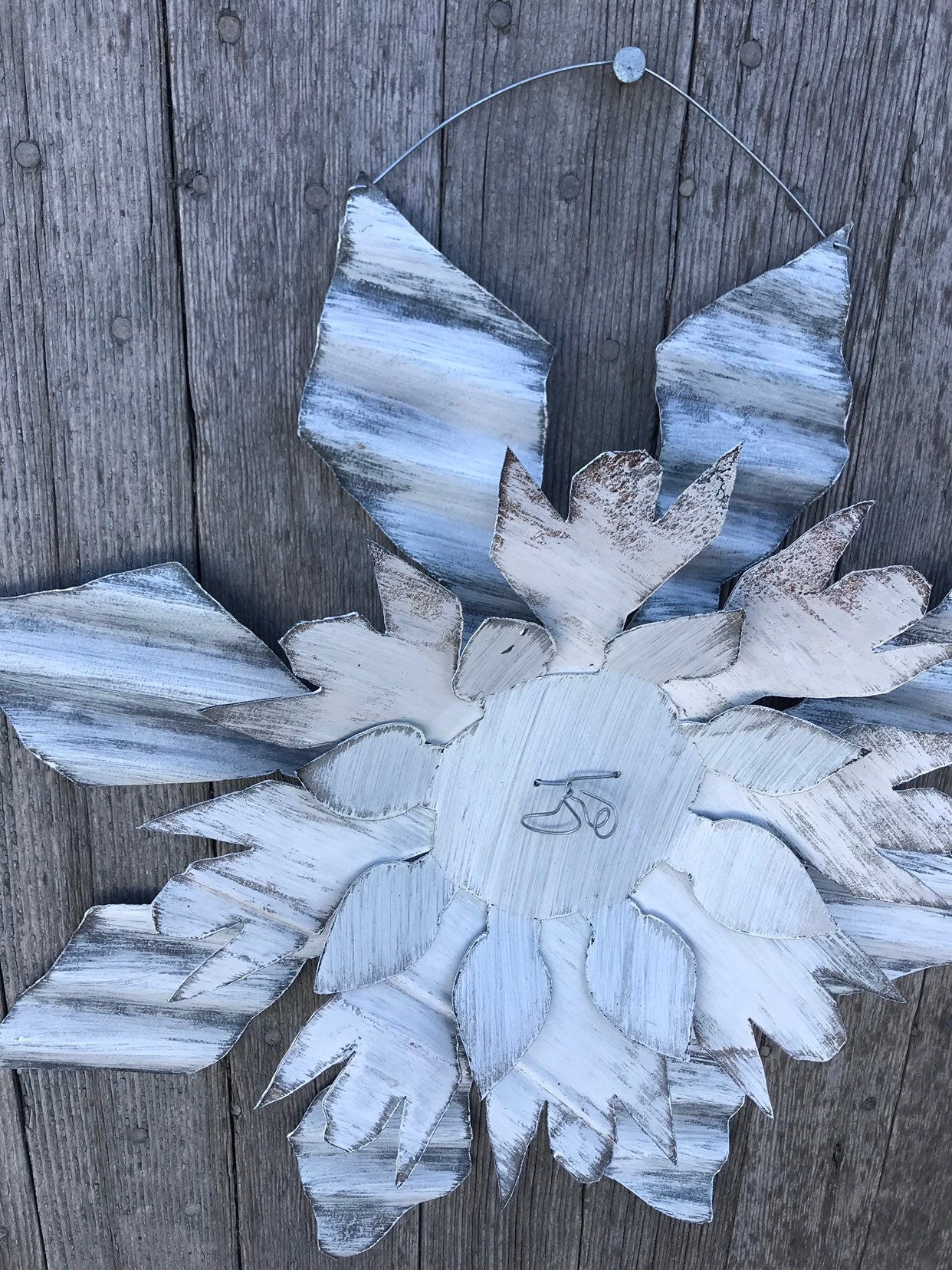 Handmade Tin Snowflake / Corrugated Tin Snowflake / Corrugated | Etsy