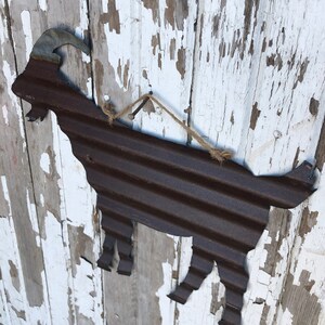 Corrugated Tin Goat / Rustic Farm Decor / Metal Goat - Etsy
