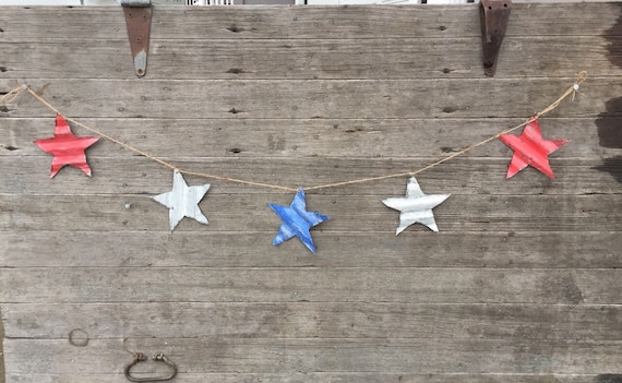 Corrugated tin patriotic star banner / metal star banner / | Etsy