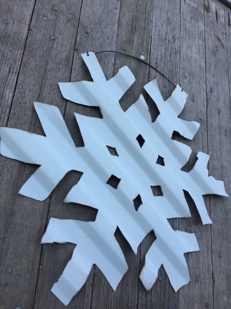 18 Tin Snowflake Rustic Tin Snowflake Rustic Christmas - Etsy