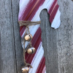 Corrugated Tin Candy Cane, Metal Candy Cane, Tin Christmas Decor - Etsy
