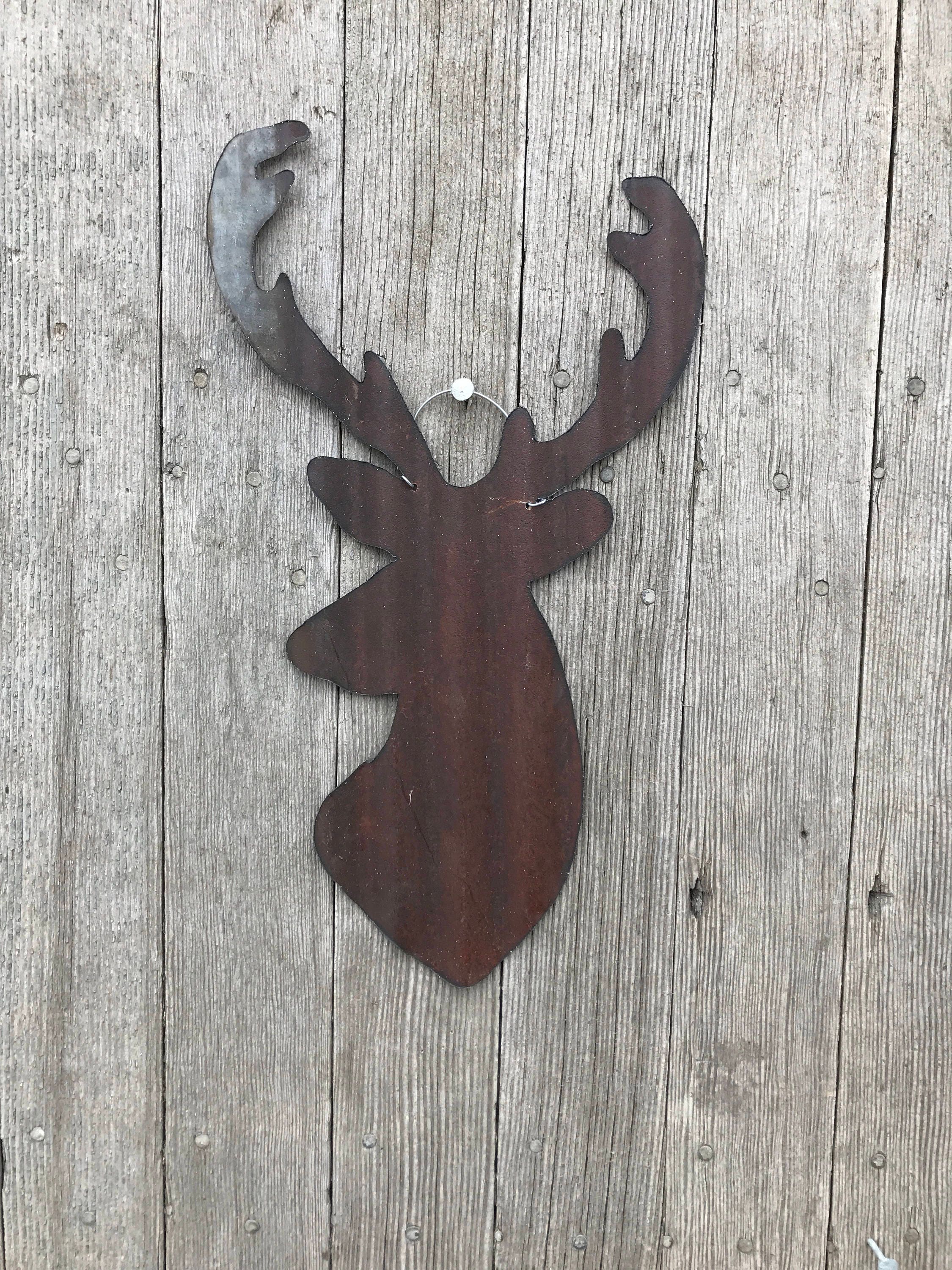 Corrugated Tin Deer Bust / Rustic Tin Hunting Decor / Tin Deer | Etsy