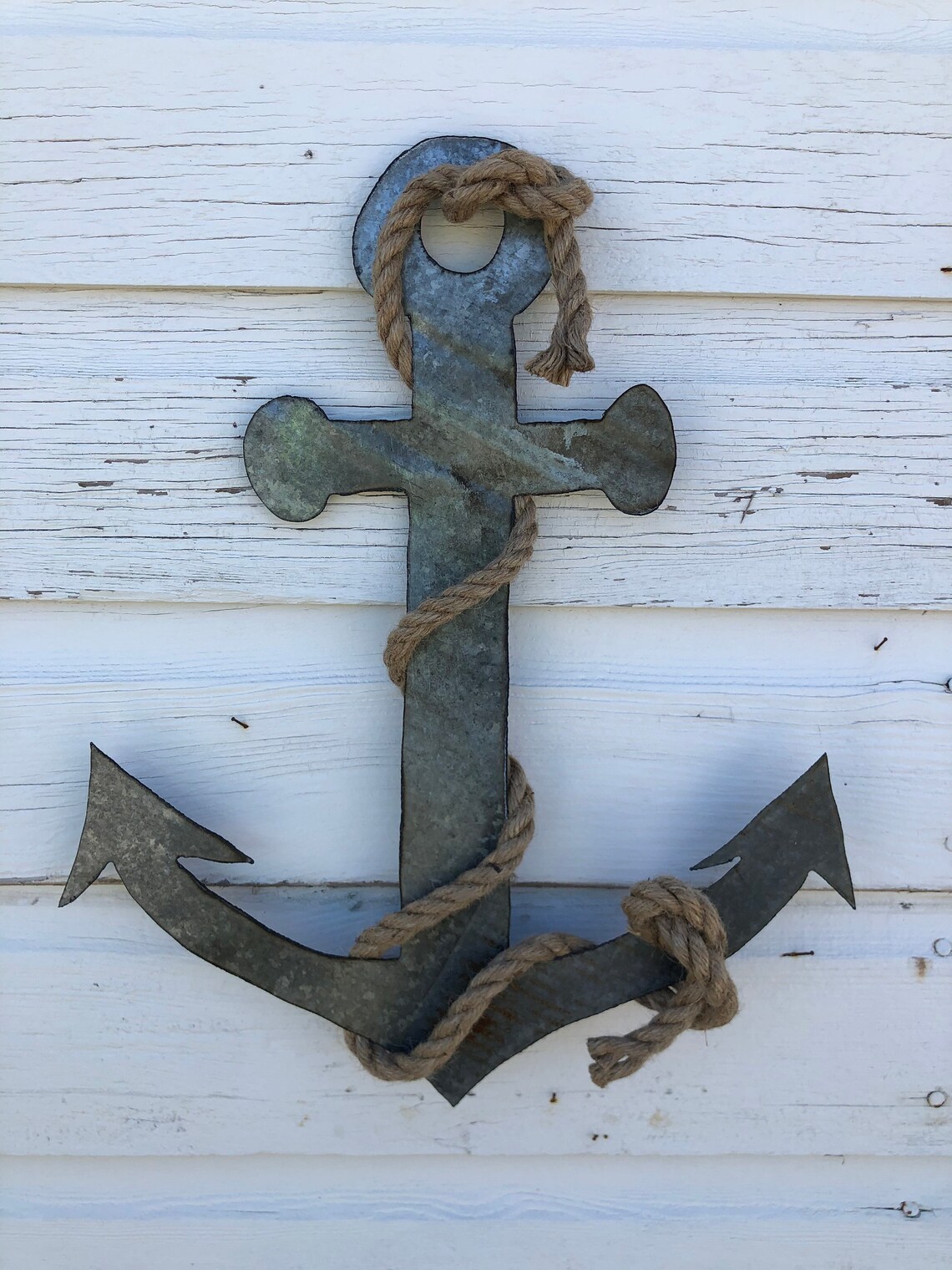 Upcycled Tin Anchor / 16" Tin Anchor / Tin Nautical Decor - Etsy