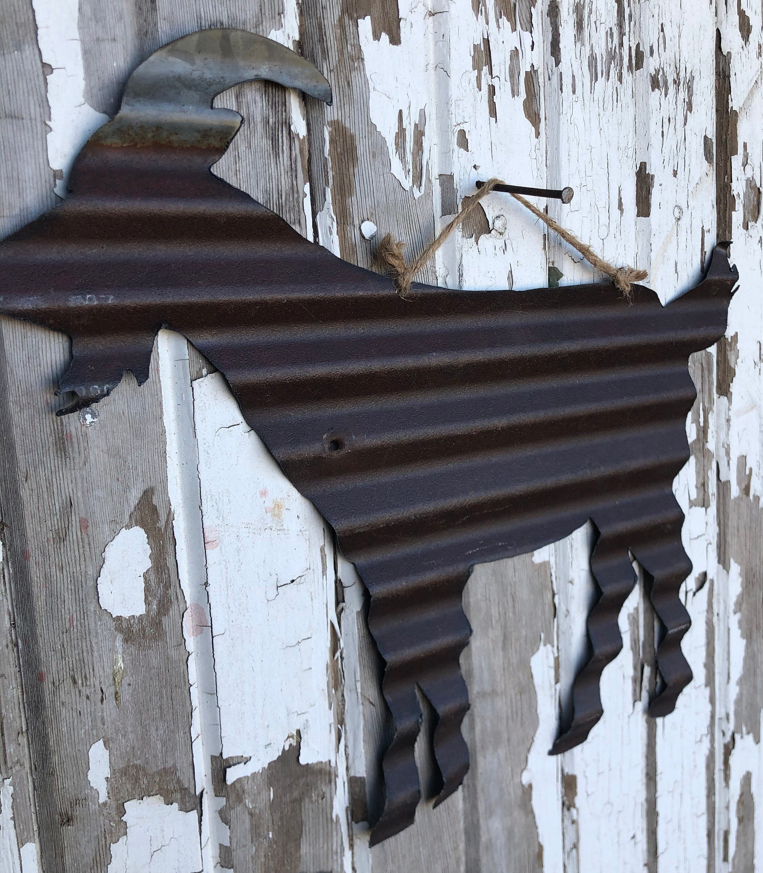 Corrugated Tin Goat / Rustic Farm Decor / Metal Goat - Etsy
