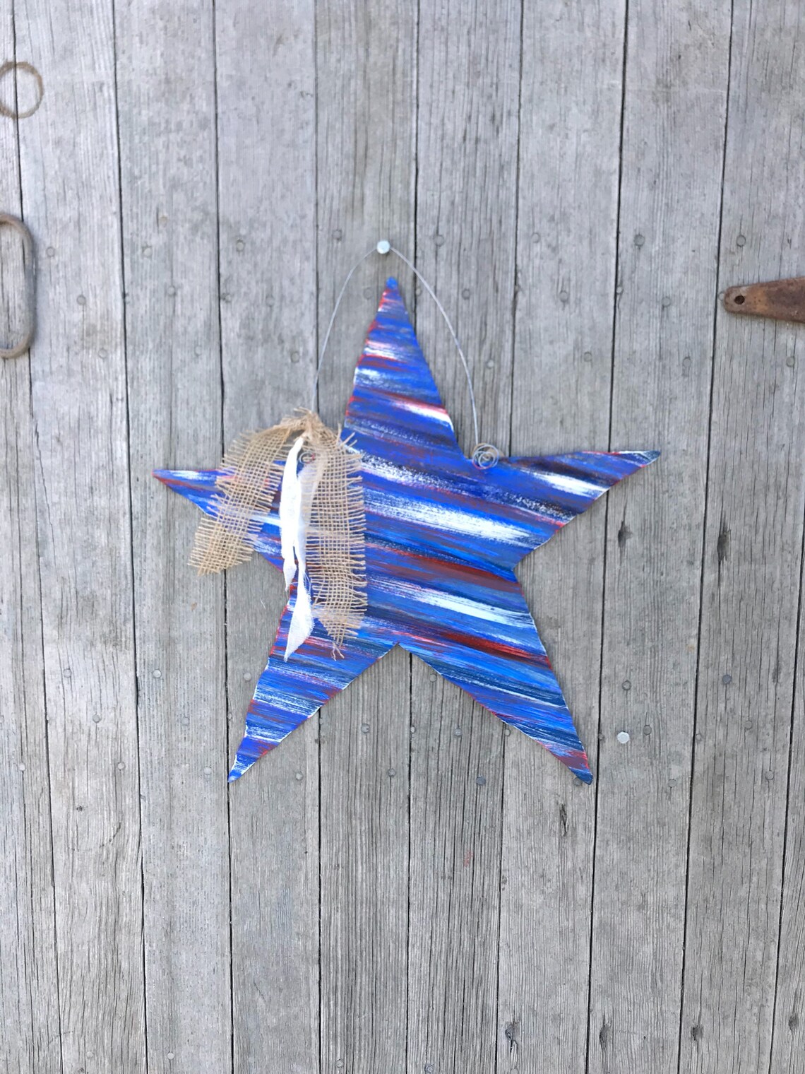 Patriotic Tin Star/ Corrugated Tin Star / Rustic Tin Star / | Etsy