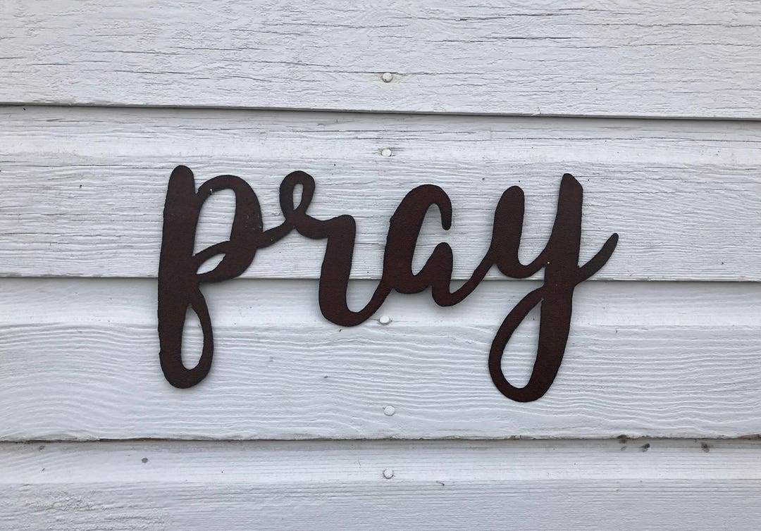 Pray Wall Word, Tin Wall Words, Shabby Farmhouse Decor, Farm Decor ...