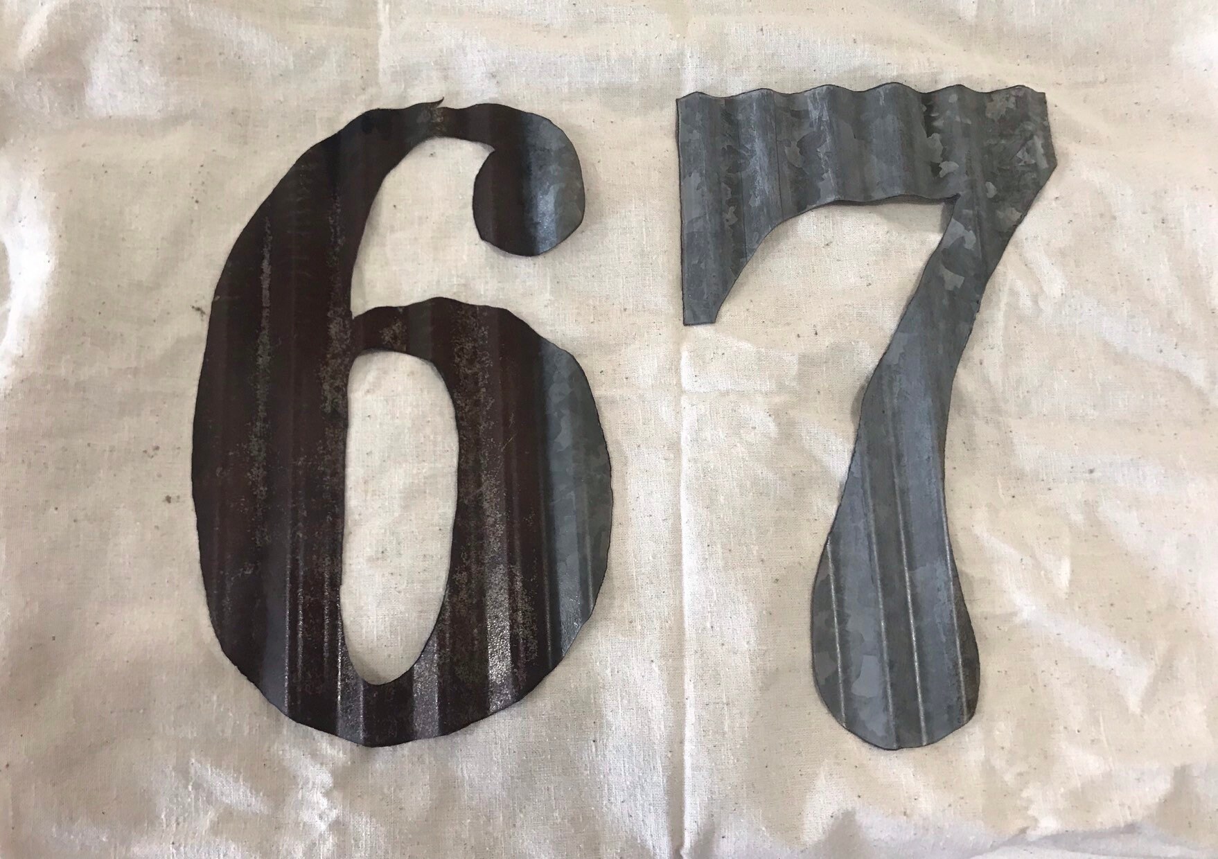12 Inch Corrugated Tin Numbers / Rusty Tin Numbers / - Etsy