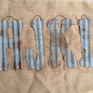 12 Inch Corrugated Tin Letters / Tin Letters A-Z / Rustic Tin Alphabet ...