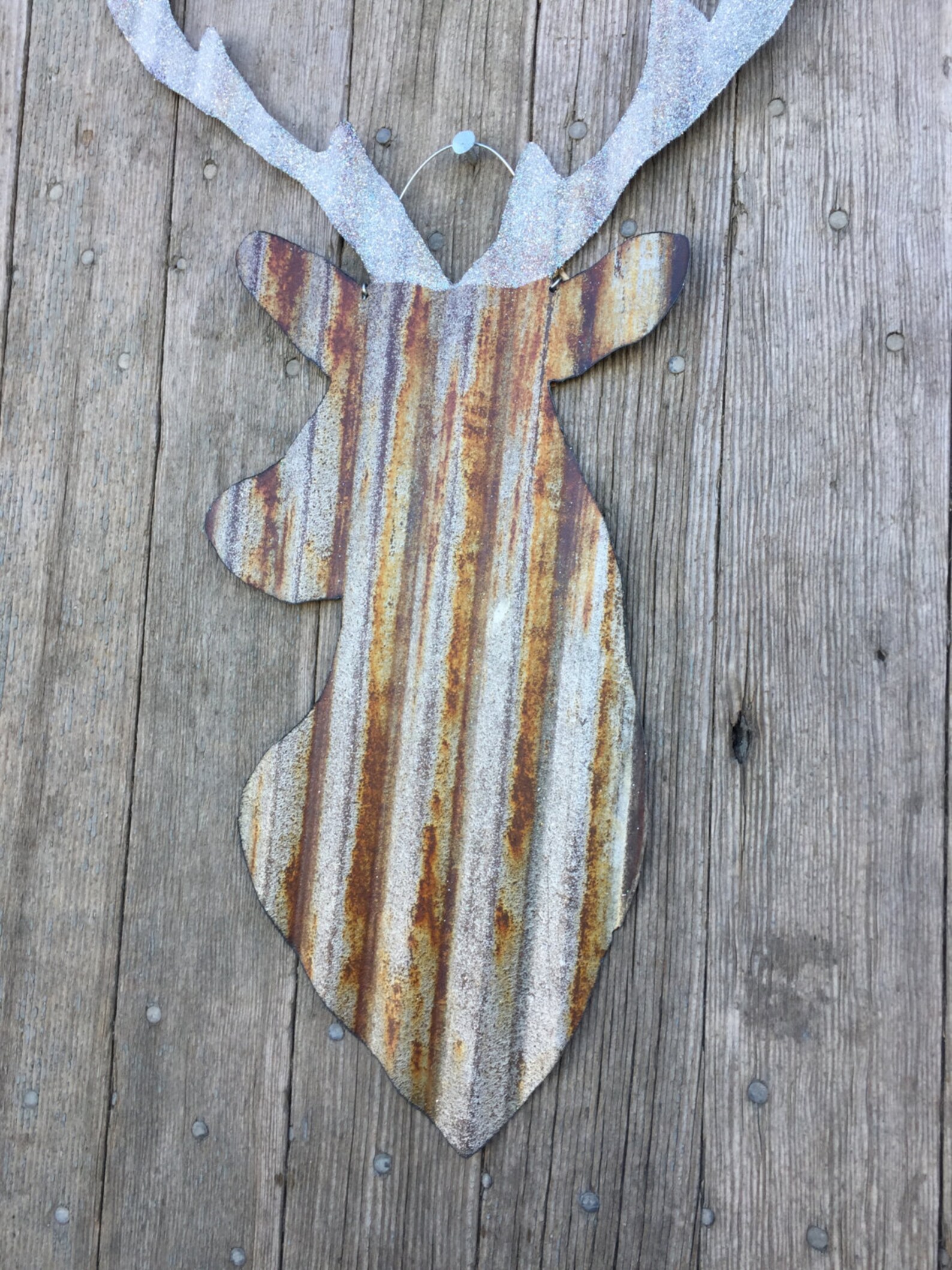 Corrugated tin deer bust / rustic tin deer bust / deer bust | Etsy